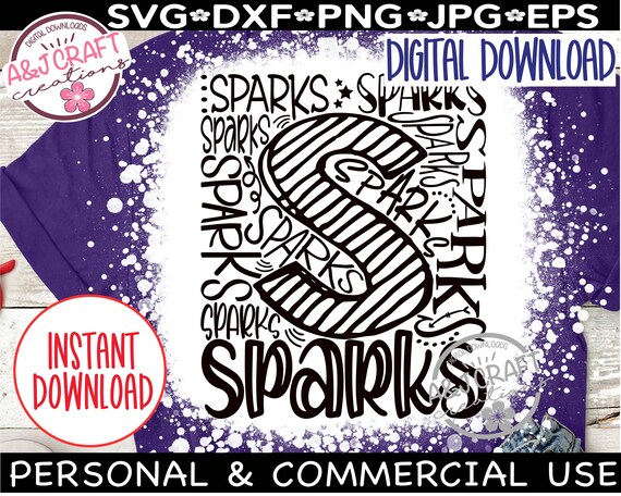 Sparks SVG Sparks Typography Sparks Mascot Svg Sparks - Etsy