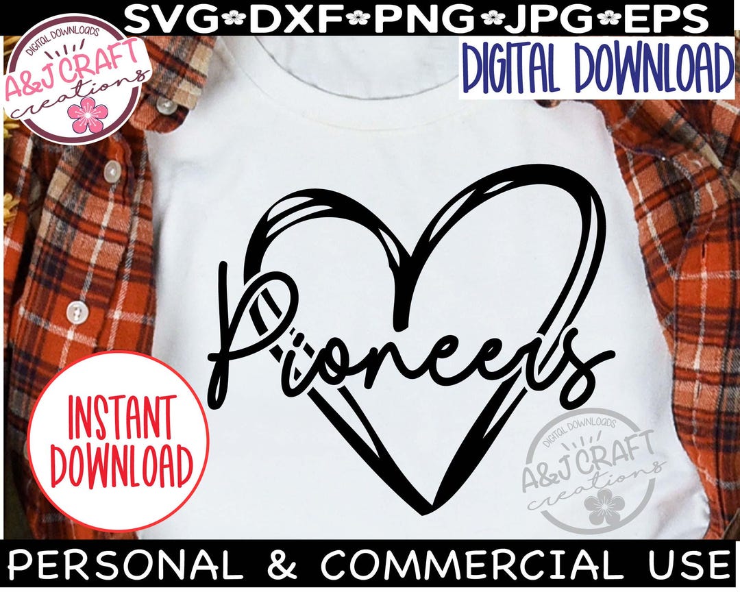 Pioneers Heart SVG, Pioneers Football Svg, Pioneers Baseball Svg ...