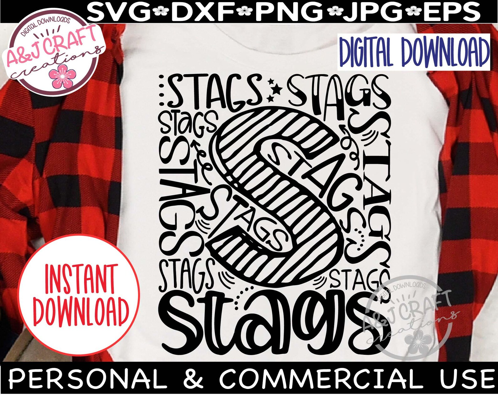Stags SVG, Stags Football Svg, Stags Baseball Svg, Stags Typography Svg ...