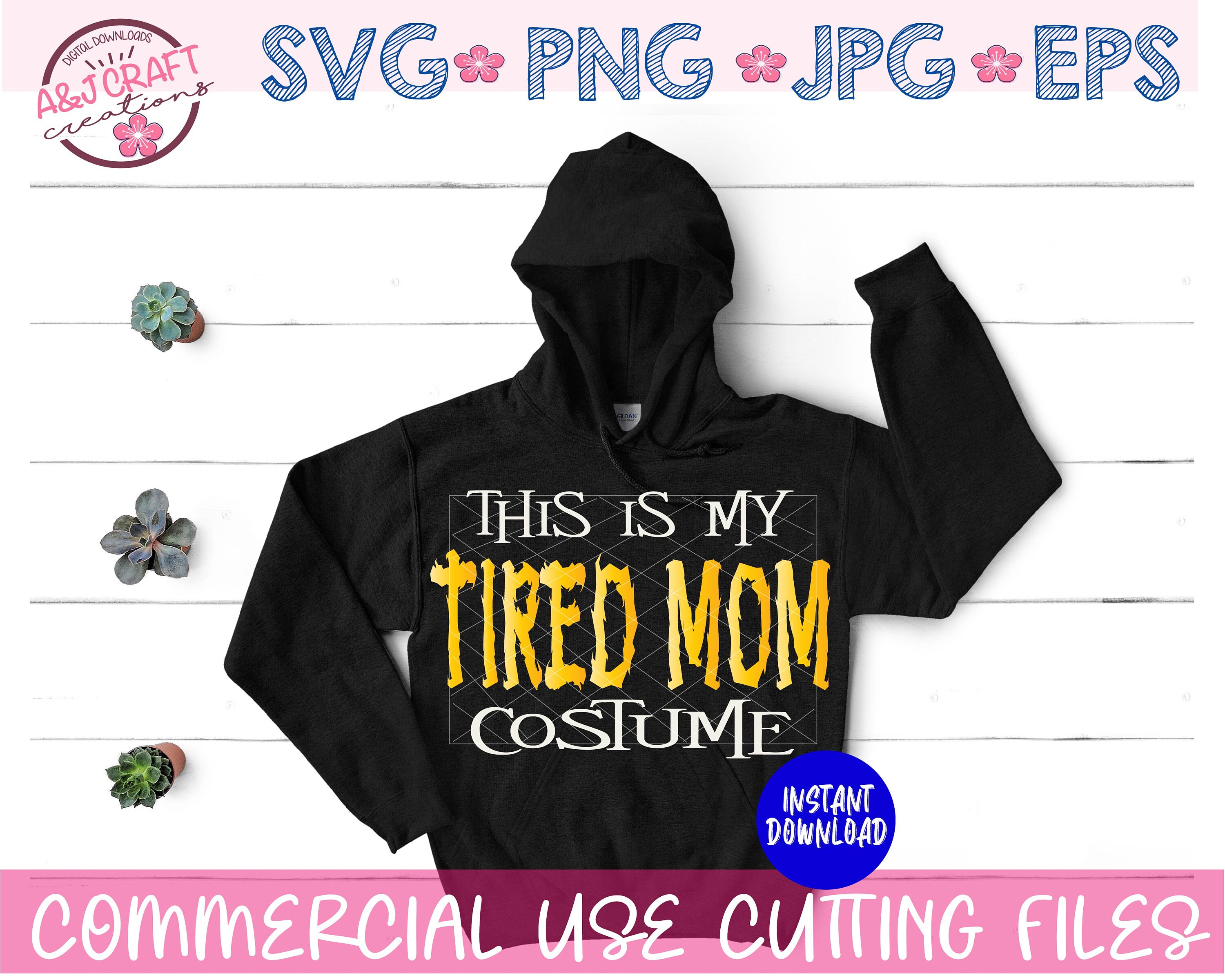 This is My Tired Mom Costume Tired Mom Svg Funny Halloween | Etsy