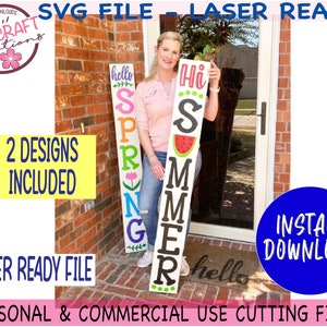 Spring and Summer Porch Signs SVG, Digital Download, Double Sided Porch ...