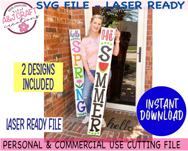 Spring and Summer Porch Signs SVG Digital Download Double - Etsy