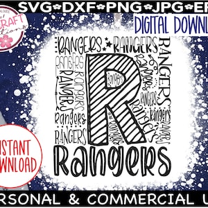 Rangers SVG, Rangers Word Art Svg, Rangers Typography Svg, Rangers ...