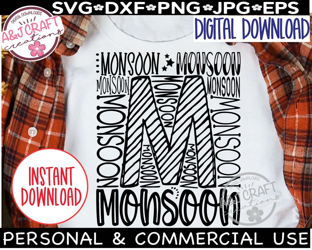 Monsoon SVG, Monsoon Football Svg, Monsoon Baseball, Typography Svg ...