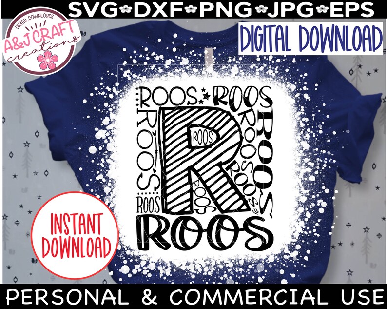 ROOS SVG Roos Typography School Spirit Shirt Svg Roos - Etsy