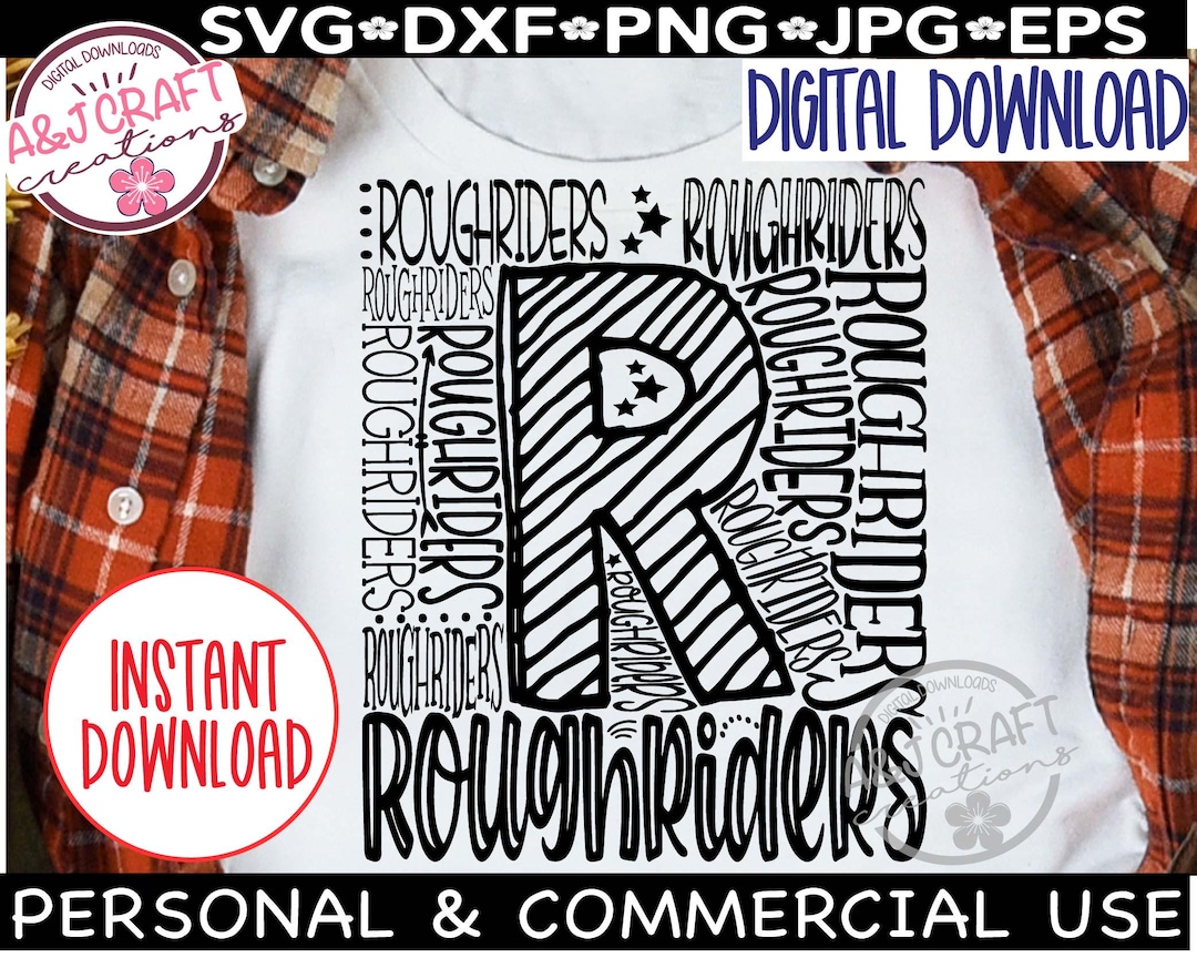 Roughriders SVG, Roughriders Typography, Roughriders Football, School ...