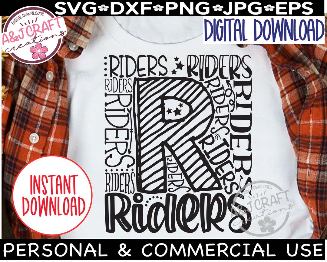 Riders Typography SVG, Riders Baseball Svg, Riders Football Svg, Riders ...