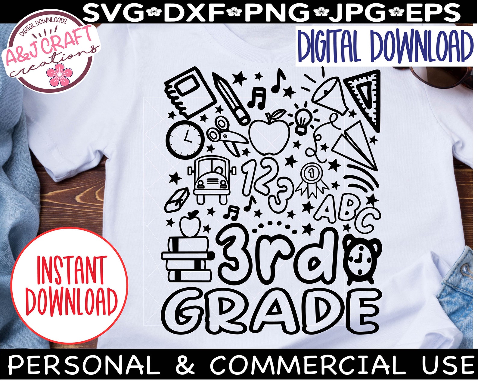 3rd Grade Teacher Svg 3rd Grade Svg Third Grade Svg Third - Etsy