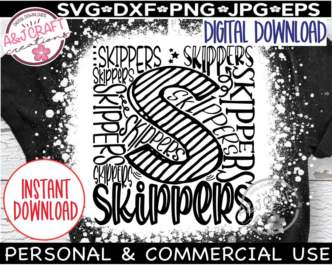 Skippers SVG, Blackcats Skippers Svg, Skippers Volleyball, Typography ...