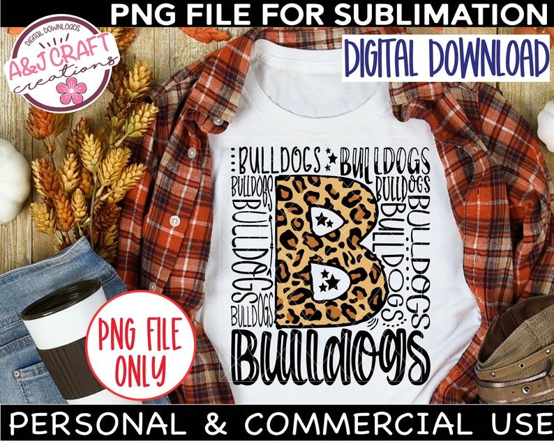 BULLDOGS Leopard Print PNG Bulldogs Sublimation Bulldogs - Etsy