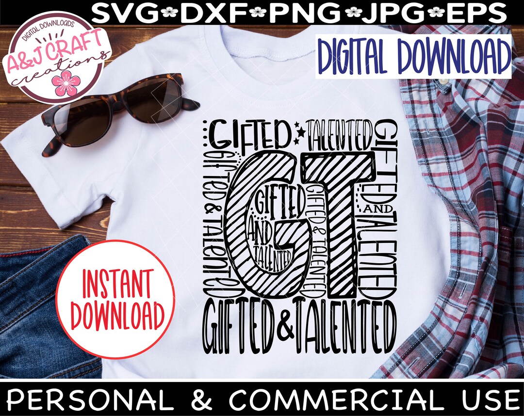 Gifted and Talented Svg, Gifted and Talented Teacher, Typography Svg ...