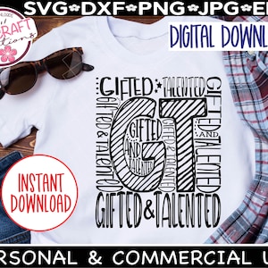 Gifted and Talented Svg, Gifted and Talented Teacher, Typography Svg ...