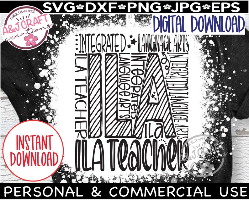 ILA Teacher SVG, ILA Typography Svg, Integrated Language Arts, Ila ...