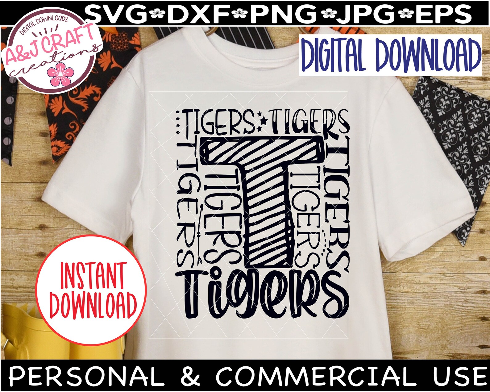 Tigers SVG, Tigers Typography, Tigers Football Svg, Tigers Basketball ...