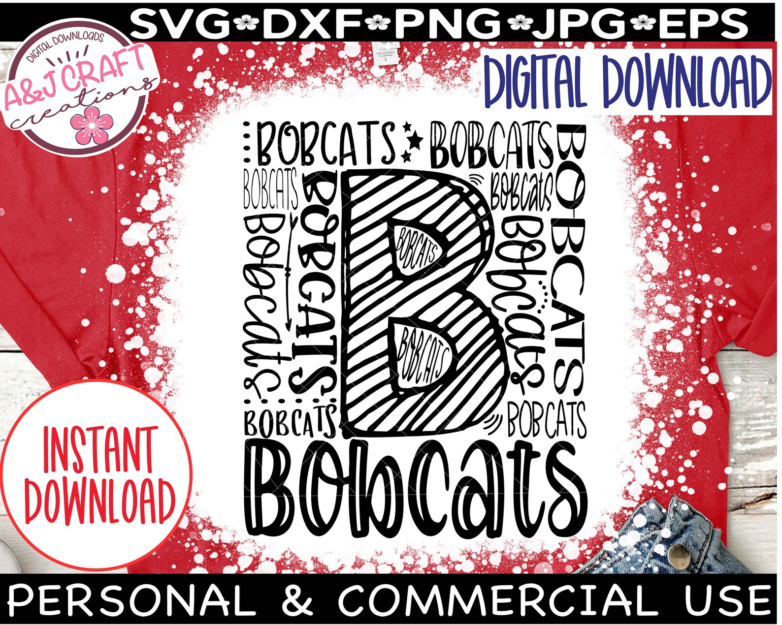 BOBCATS SVG Bobcats Typography Svg Bobcats Baseball Svg - Etsy