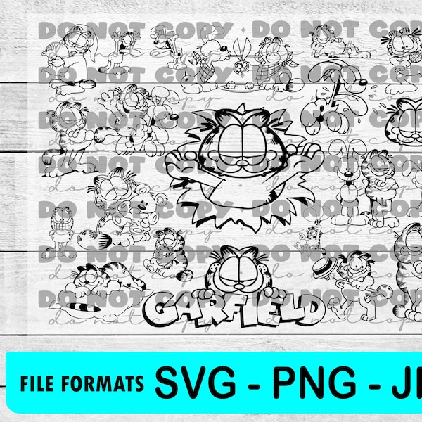 Garfield Svg - Etsy