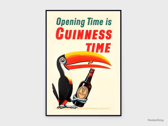 Opening Time is Guinness Time toucan Original Vintage - Etsy