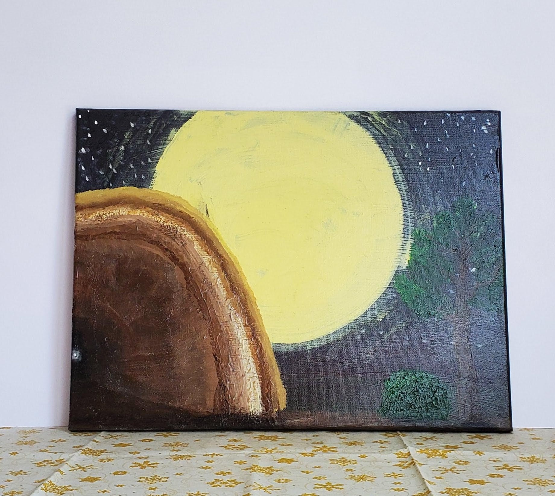 Original Abstract Moon Cave Painting | Etsy