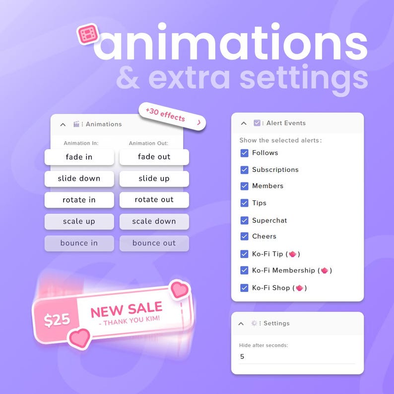 Alert Box Widget | Twitch, Youtube & Ko-fi | (43) Icons | Customizable ...