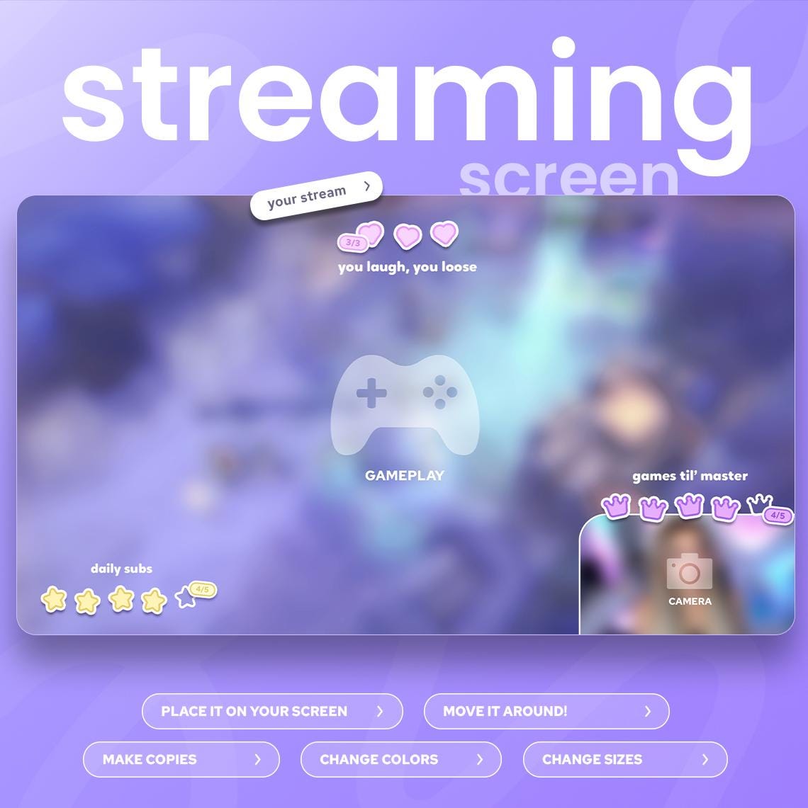 Health Bar Widget | Twitch & Youtube | (42) Icons | Customizable Widget ...