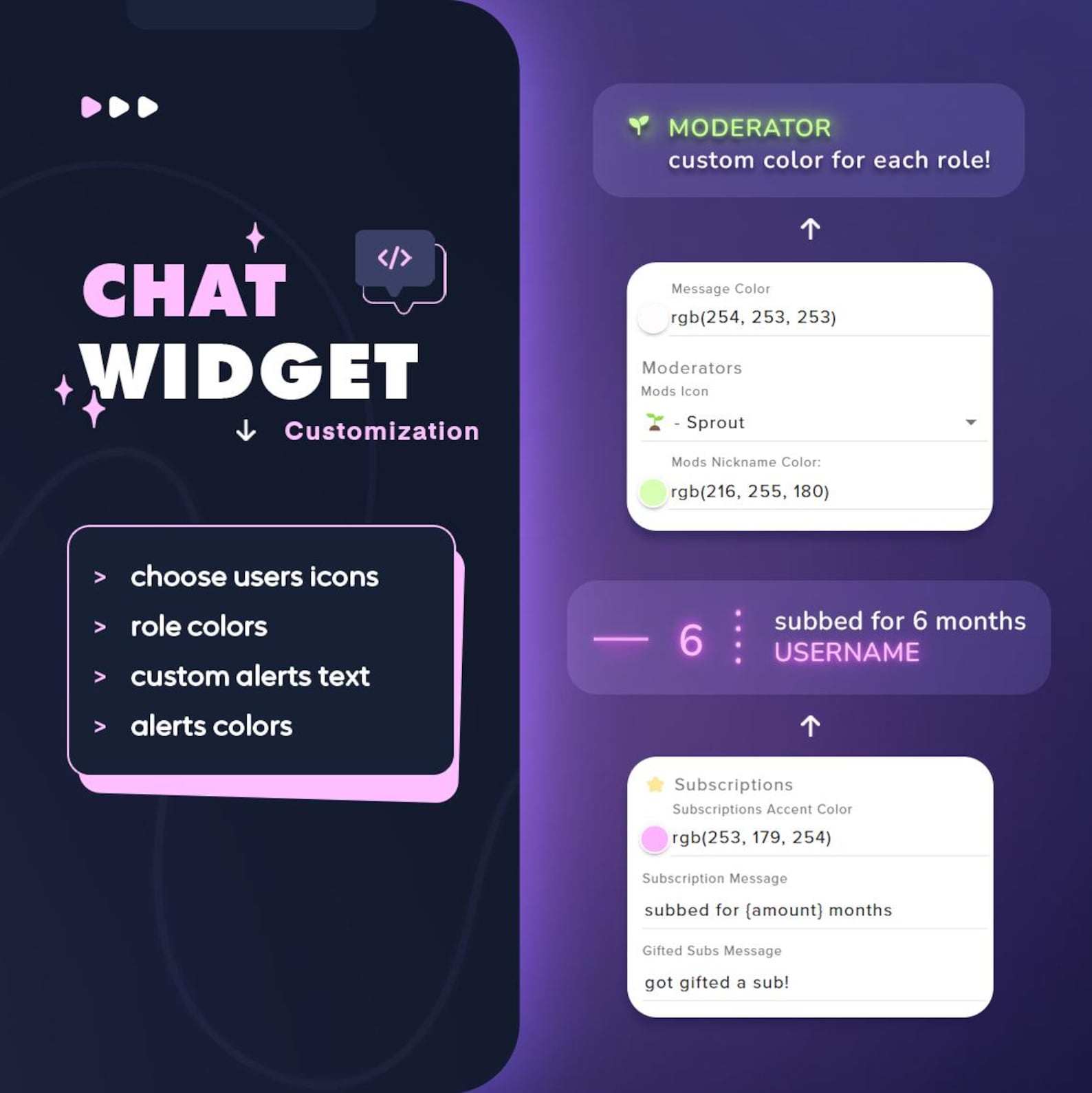 Minimal Glow Chat Widget | Customizable Chat for Twitch | Chat Box With ...