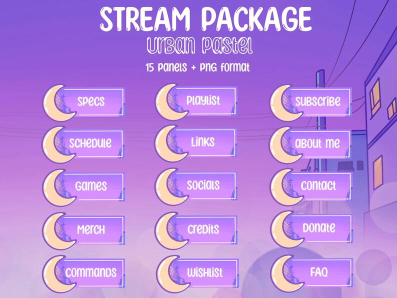 Stream Package Urban Pastel Streaming Overlay Animated Screens Twitch ...