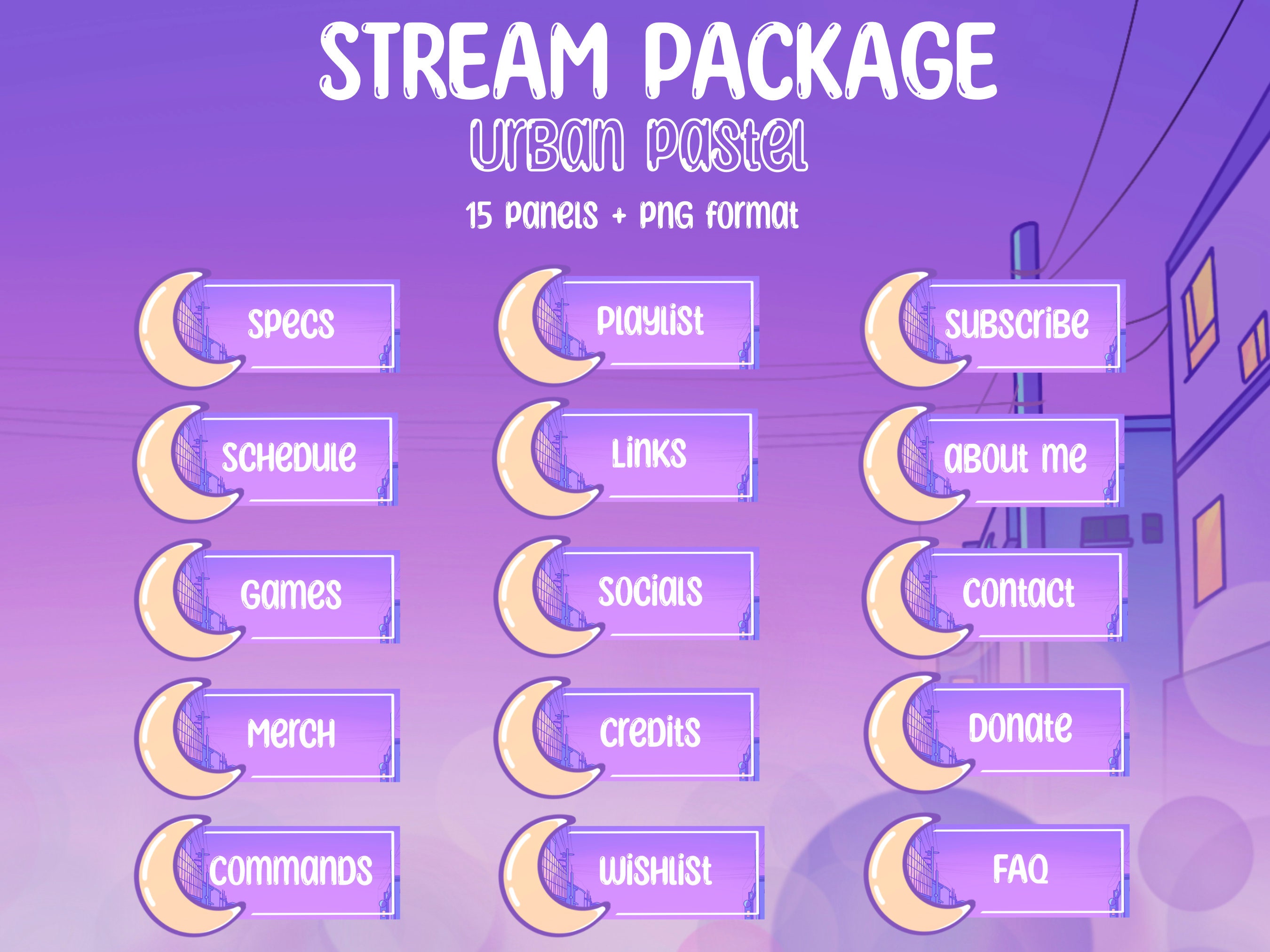 Stream Package Urban Pastel Streaming Overlay Animated Screens Twitch ...