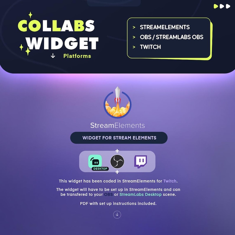 Collaborations Widget | Twitch | 9 Players | Customizable Widget ...