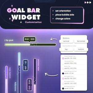 Gradient Bar Goal Widget | Twitch | Chat Commands | Customizable ...
