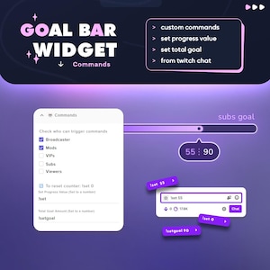 Gradient Bar Goal Widget | Twitch | Chat Commands | Customizable ...