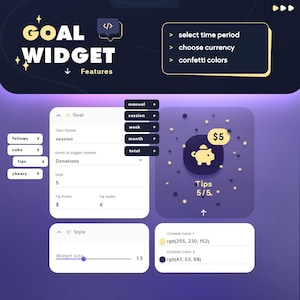 Goal Widget | Events Tracker | Minimal Goal for Twitch Streamers ...