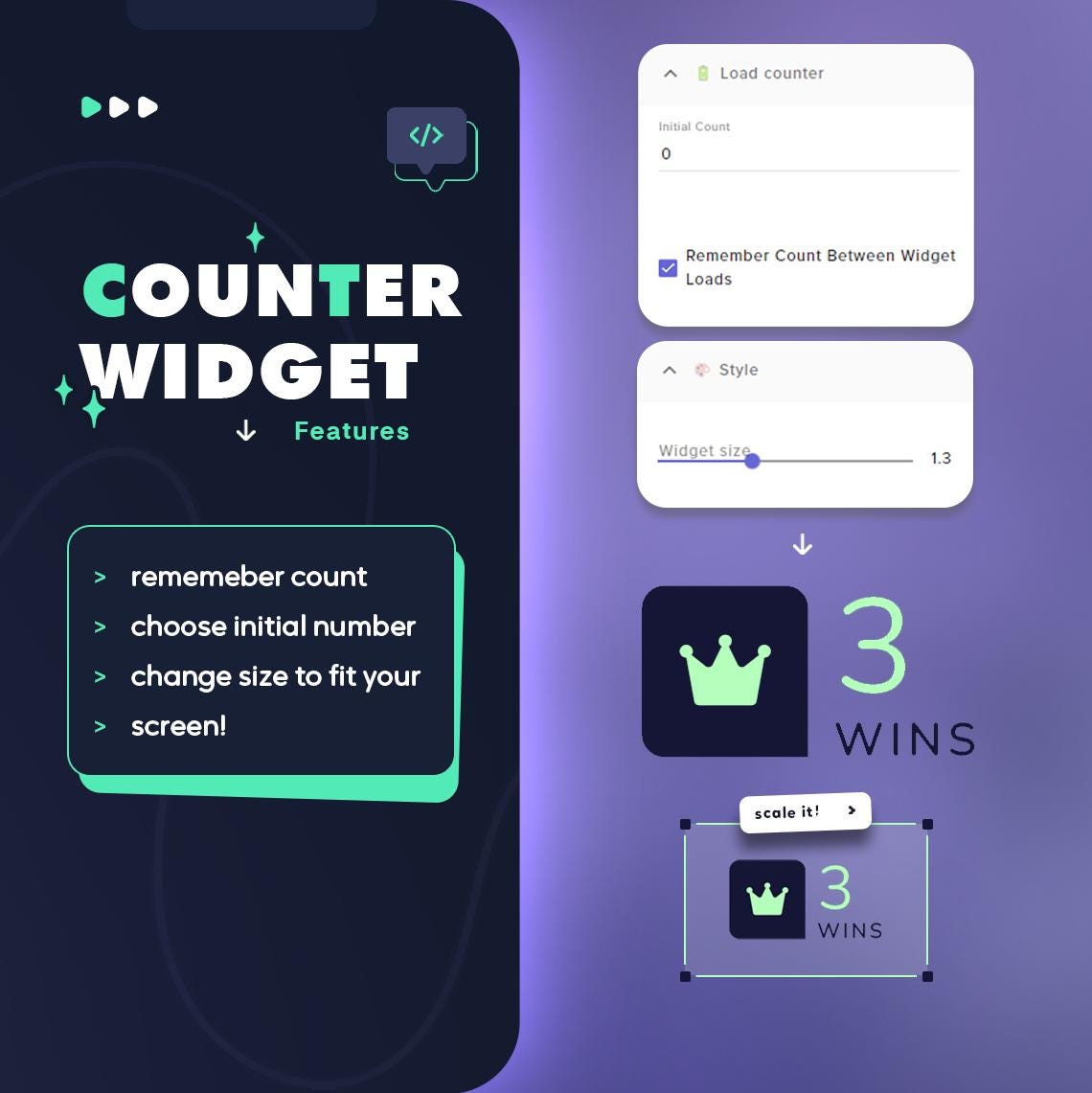 Counter Widget | Wins Losses Counter for Twitch | Streamelements Widget ...