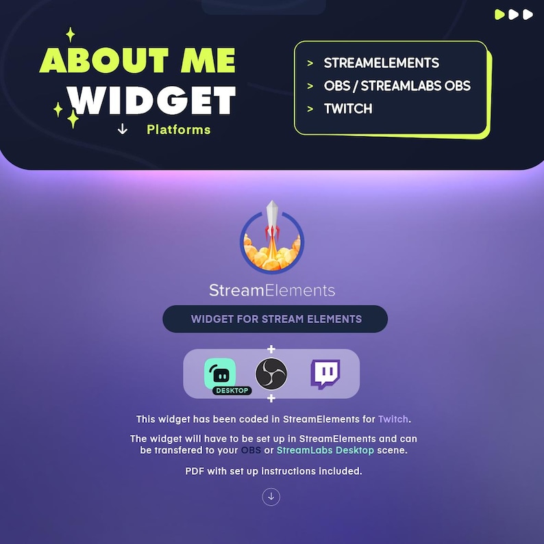 About Me Pop-up Widget | Twitch Raids | 30 Icons and Chat Commands ...