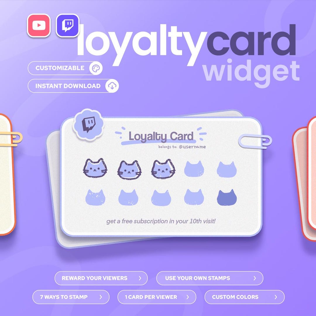 Loyalty Card Widget | Twitch & Youtube | Customizable Widget | Streamelements OBS Streamlabs - Etsy