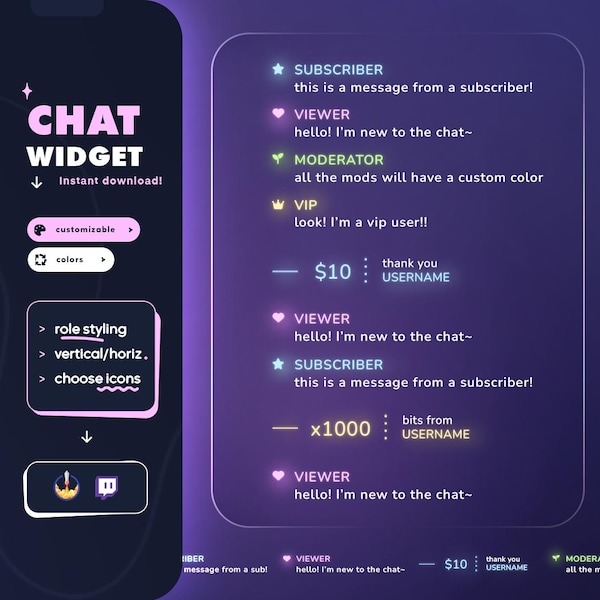 Twitch Chat Overlay - Etsy