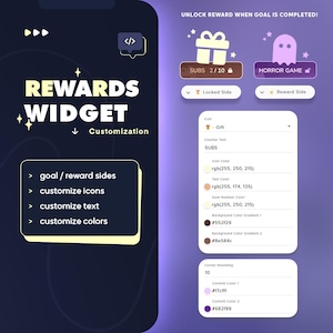 Reward Goal Widget | Prize Widget for Twitch Streamers | Customizable ...