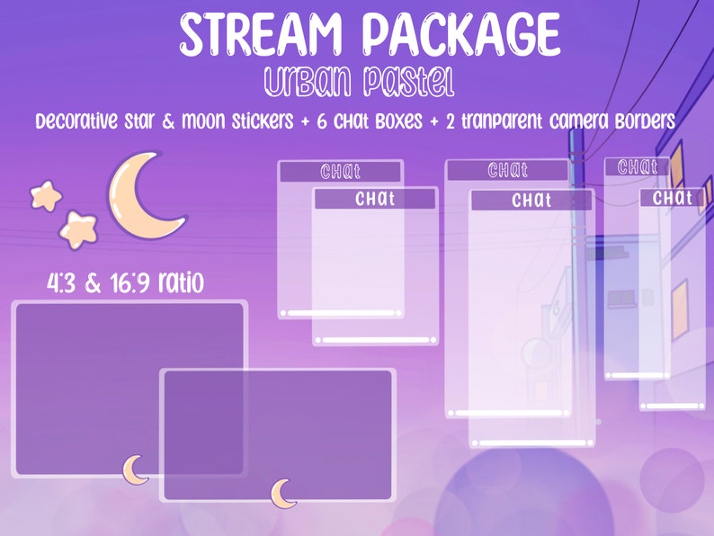 Stream Package Urban Pastel Streaming Overlay Animated Screens Twitch ...