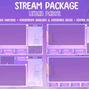 Stream Package Urban Pastel Streaming Overlay Animated Screens Twitch ...