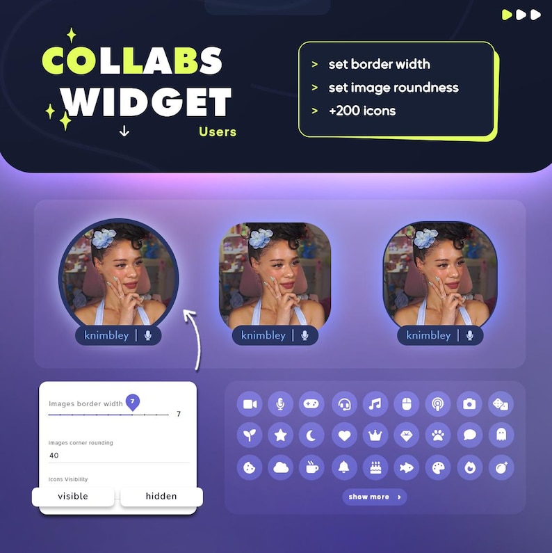 Collaborations Widget | Twitch | 9 Players | Customizable Widget ...