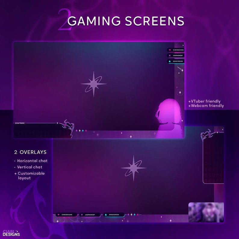 Dark Star Stream Pack Animated Stream Overlay Pack Animated Screens ...