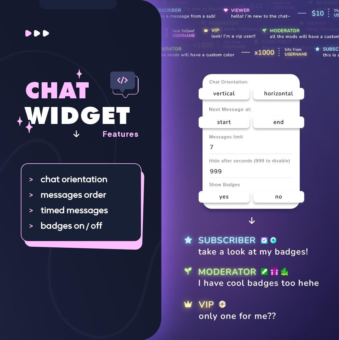 Minimal Glow Chat Widget | Customizable Chat for Twitch | Chat Box With ...