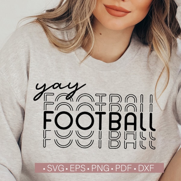 Yay Football Svg - Etsy