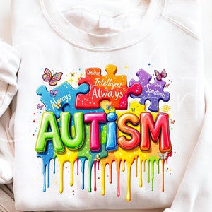Autism Awareness PNG: Puzzle Piece Rainbow Design (digital Download) - Etsy