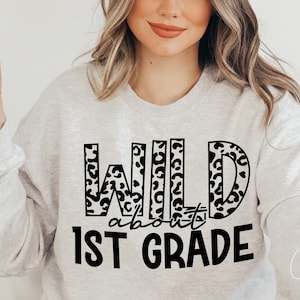 Wild About 1st Grade Svg, First Grade Svg, First Day of School SVG ...