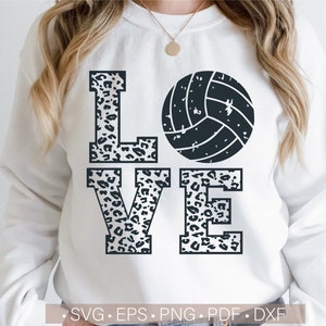 Love Volleyball Svg,volleyball Mom Svg, Leopard Print Volleyball Svg ...