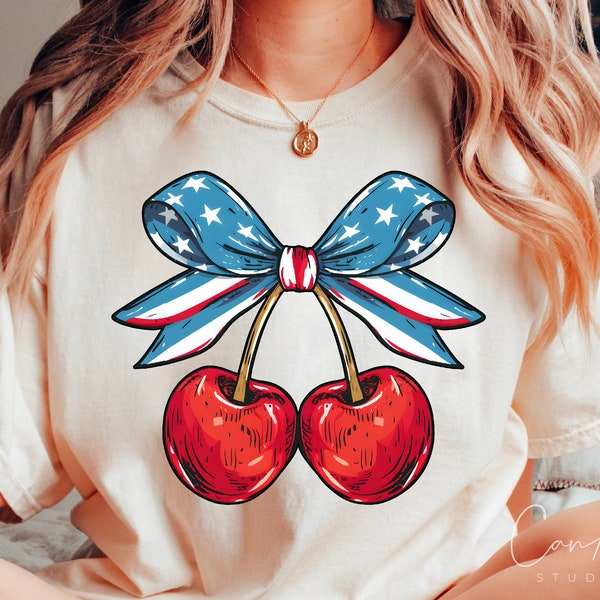 Cherries American Flag Png - Etsy