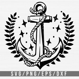 Anchor Svg Png, Distressed Anchor Vector Clipart Nautical Svg Cut File ...