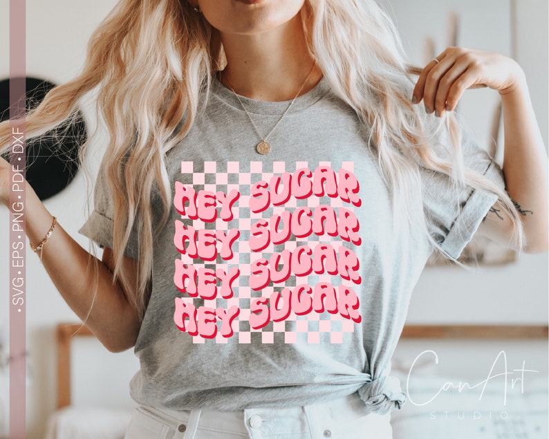 Hey Sugar Svg Png Retro Valentine's Day Svg Valentine - Etsy