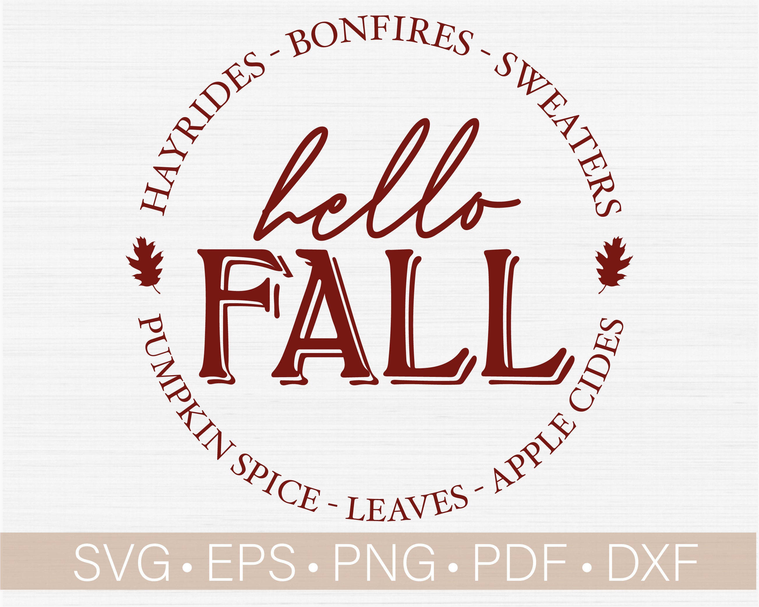 Fall Things Circle Svg Hello Fall Svg Autumn Svg Cut File | Etsy