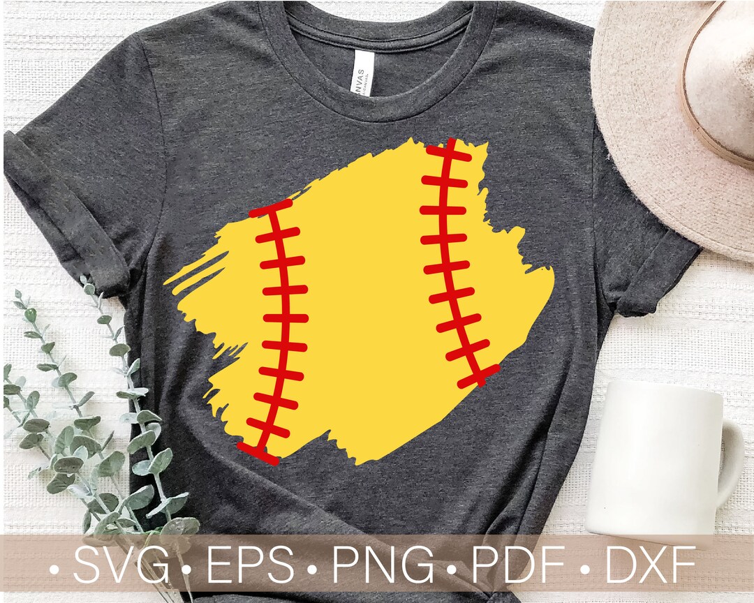 Softball Paint Stroke Svg, Softball Svg Cut File, Softball Splatter Svg ...